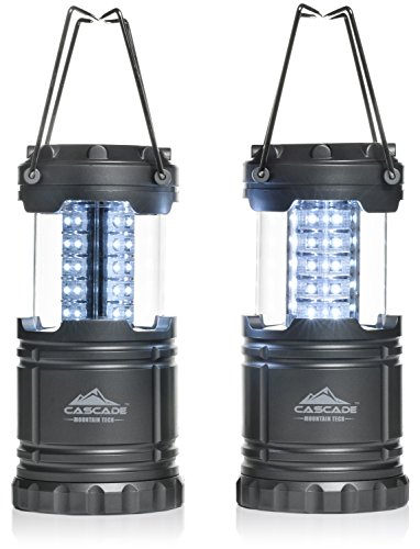 Cascade Mountain Tech 100 Lumen Pop-Up LED Lantern with IPX4 Water Resistance - 2 Pack
