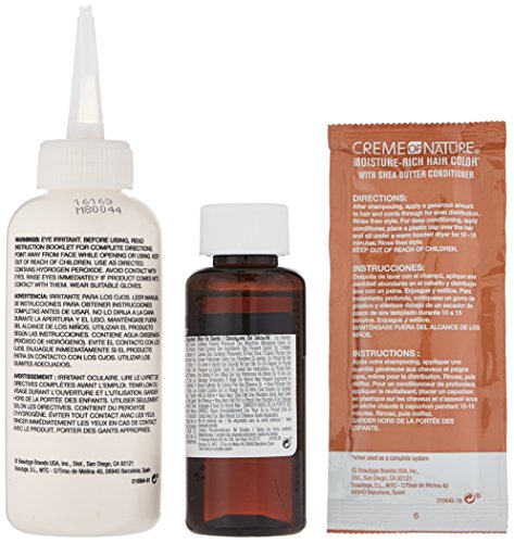 Moisture Rich Liquid Hair Color by Creme of Nature, C30 Red Hot Burgundy, with Shea Butter Conditioner, 1 Application