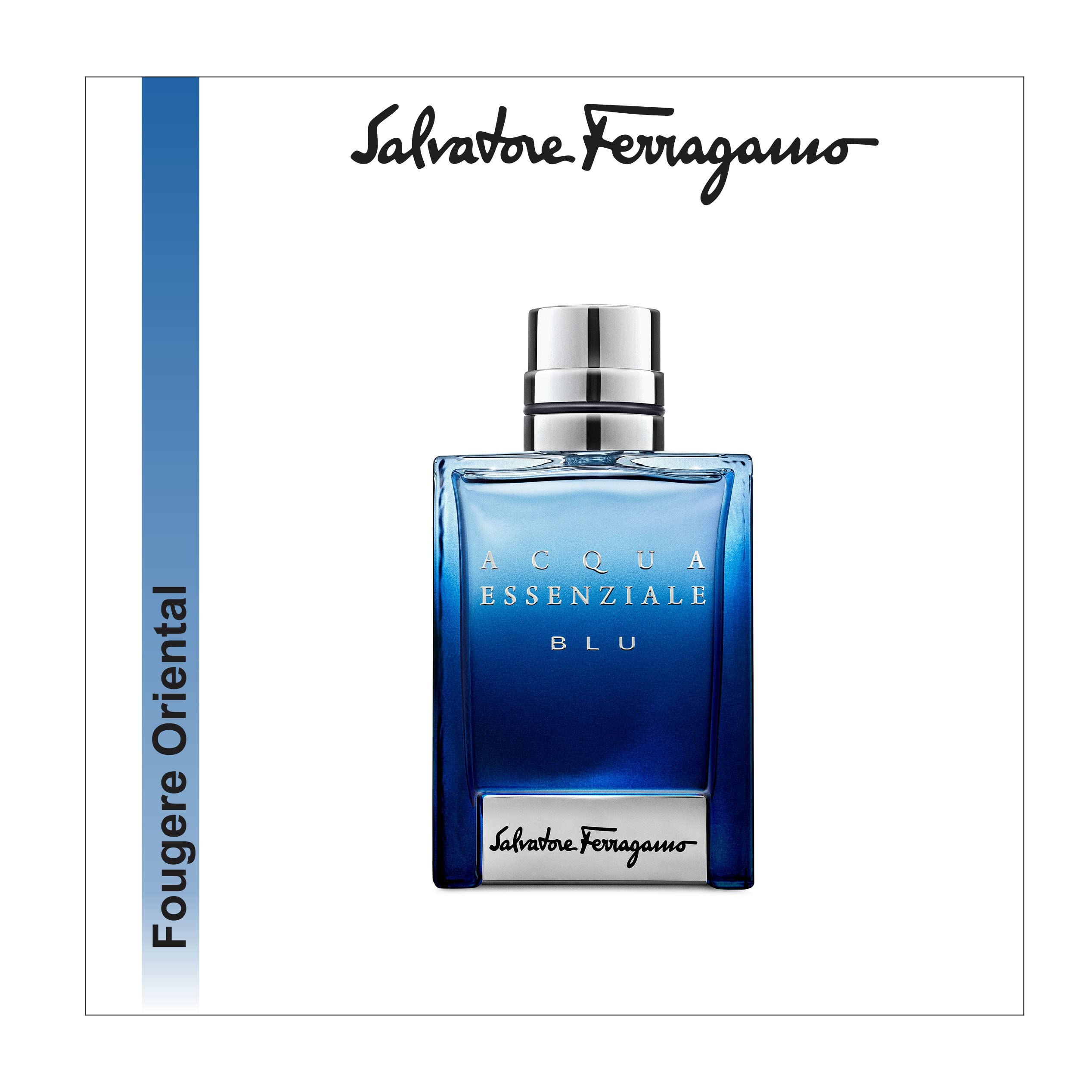 Salvatore Ferragamo Acqua Essenziale Blu Eau de Toilette Spray for Men, 3.4 Ounce