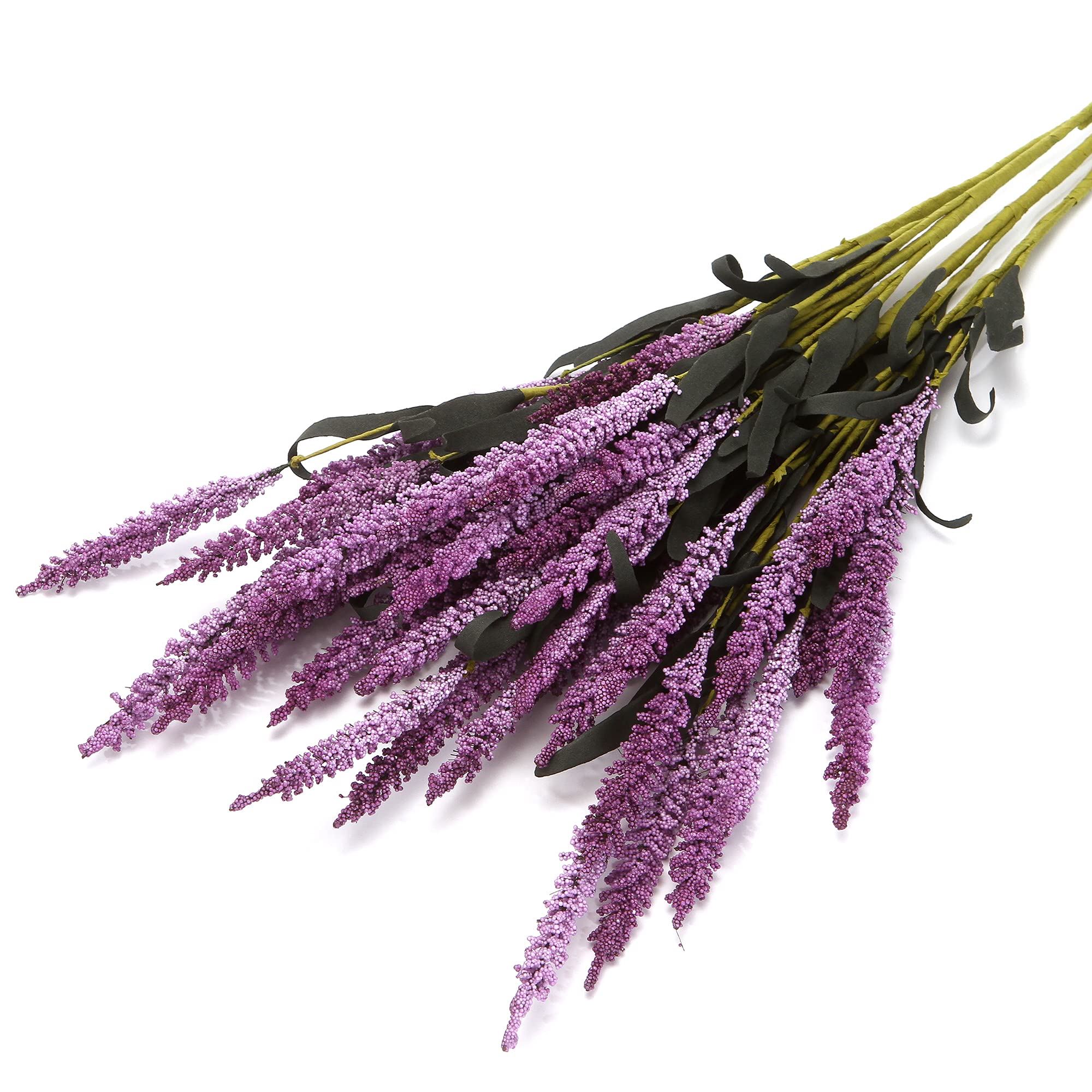 Folora 4 PCs Lifelike Artificial Lavender Flowers, DIY Decoration Bouquet for Wedding Home Garden Decoration, 24 Inches