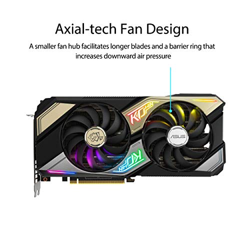 ASUS KO NVIDIA GeForce RTX 3070 V2 OC Edition Gaming Graphics Card (PCIe 4.0, 8GB GDDR6 Memory, LHR, HDMI 2.1, DisplayPort 1.4a, Axial-tech Fan Design, 0dB Technology, Enduring capacitors)