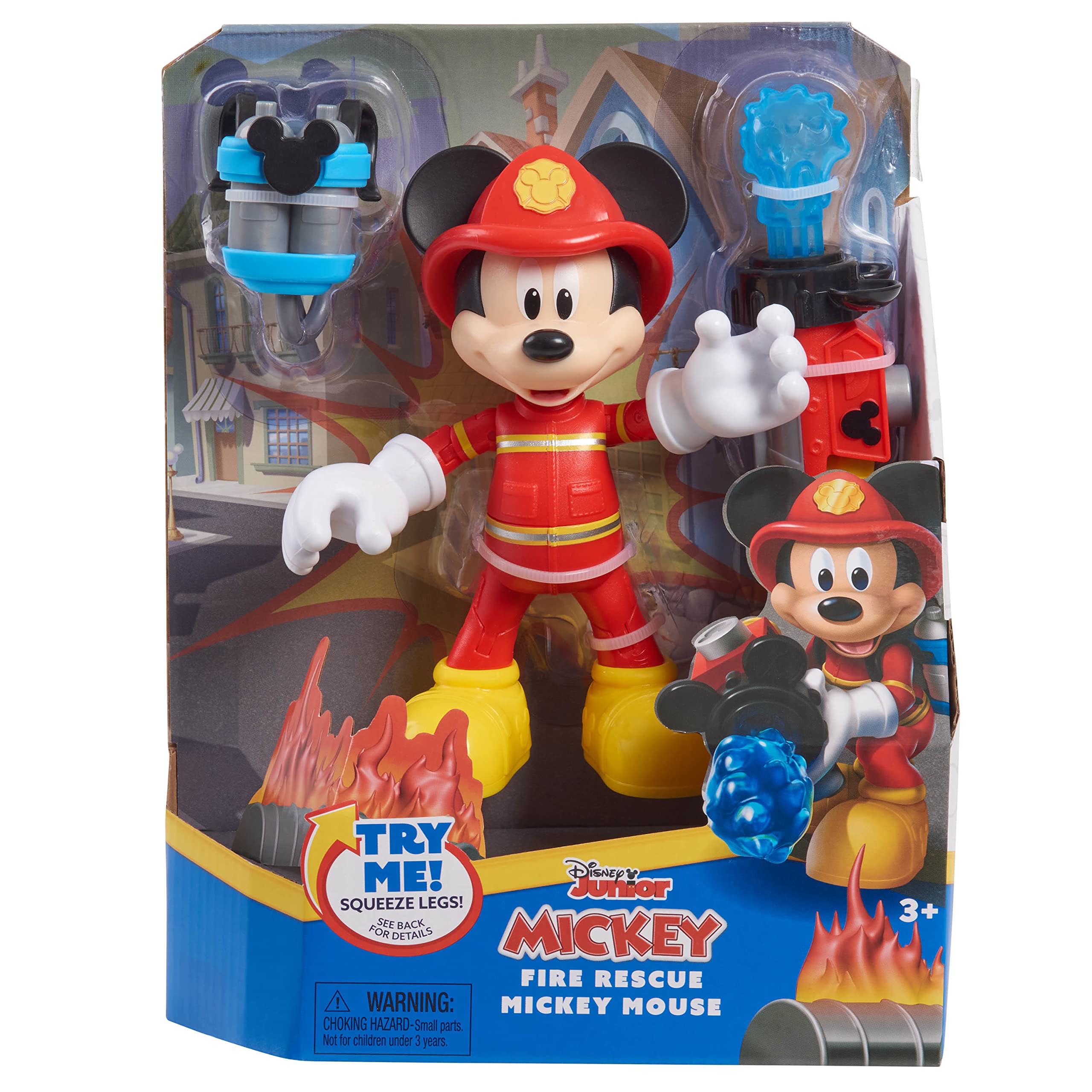 Disney Junior Fire Rescue Mickey Mouse Articulated 6-inch Figure and Accessories, Officially Licensed Kids Toys for Ages 3 Up by Just Play