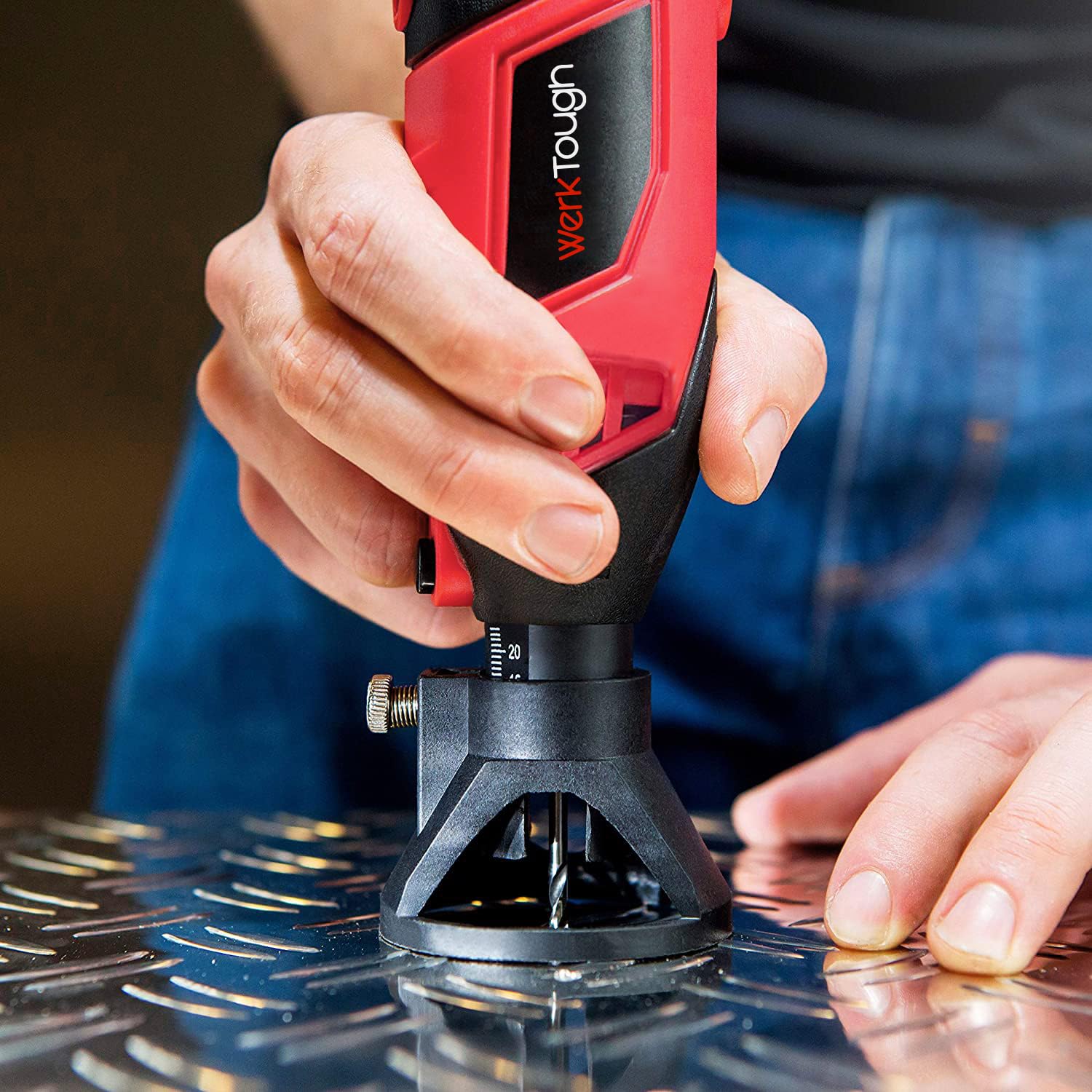 Werktough 170W Rotary Tool Kit High Power High Speed High Value Accessories 100pcs Including Universal Keyless Chuck Flexible Shaft and Cutting Guide and With Hanger Low Noise Low Vibration