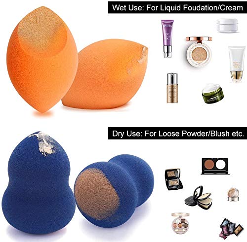 Miss Gorgeous London Makeup Sponge Set Blender Beauty Foundation Blending Sponge - Multi-colored 6 Pieces