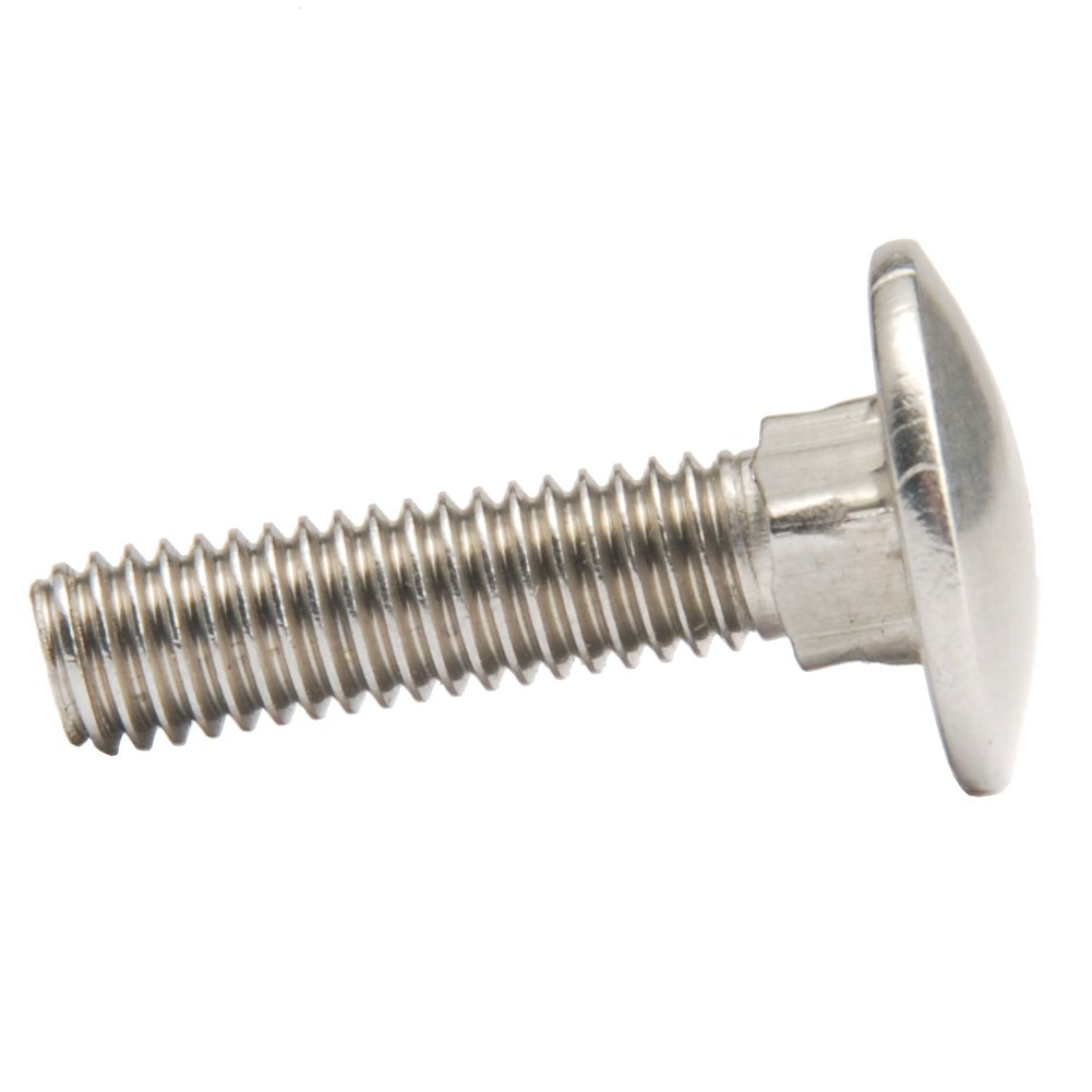 M6 x 35mm A2 Stainless Steel Carriage Bolt Coach Bolt,Right Hand Threads,Metric,12-Pieces