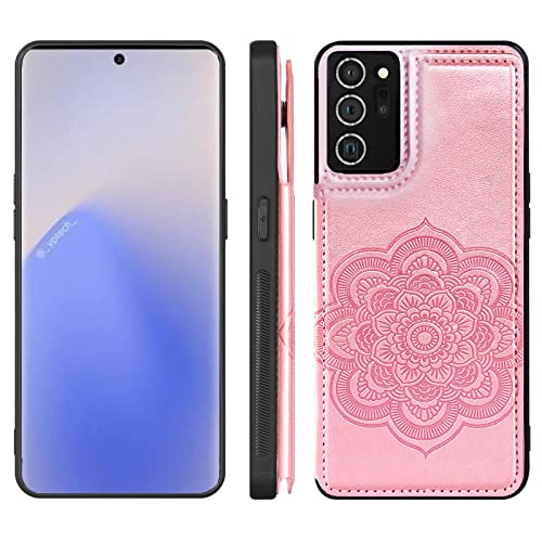 Asuwish Phone Case for Samsung Galaxy Note 20 Ultra Glaxay Note20 Plus 5G Wallet Cover with Screen Protector and Card Holder Stand Cell Gaxaly Notes 20Ultra Note20+ U + 20+ Twenty Not S20 Rose Gold