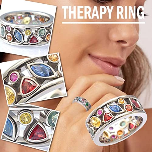 BBPCCO Crystal-Quartz Ionix Ring,Ionix Therapy Quartz Crystal Ring,Lymph Drainage Magnetic Therapy Ring for Weight Loss,Lymph Drainage Magnetic Therapy Ring for Women (10)