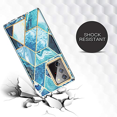 Asuwish Phone Case for Samsung Galaxy Note 20 Ultra 5G Cell Cover Hybrid Luxury Cute Marble Shockproof Full Body Hard Heavy Duty Slim Note20 Plus Notes 20Ultra Note20+ U + 20+ Twenty Not S20 Blue