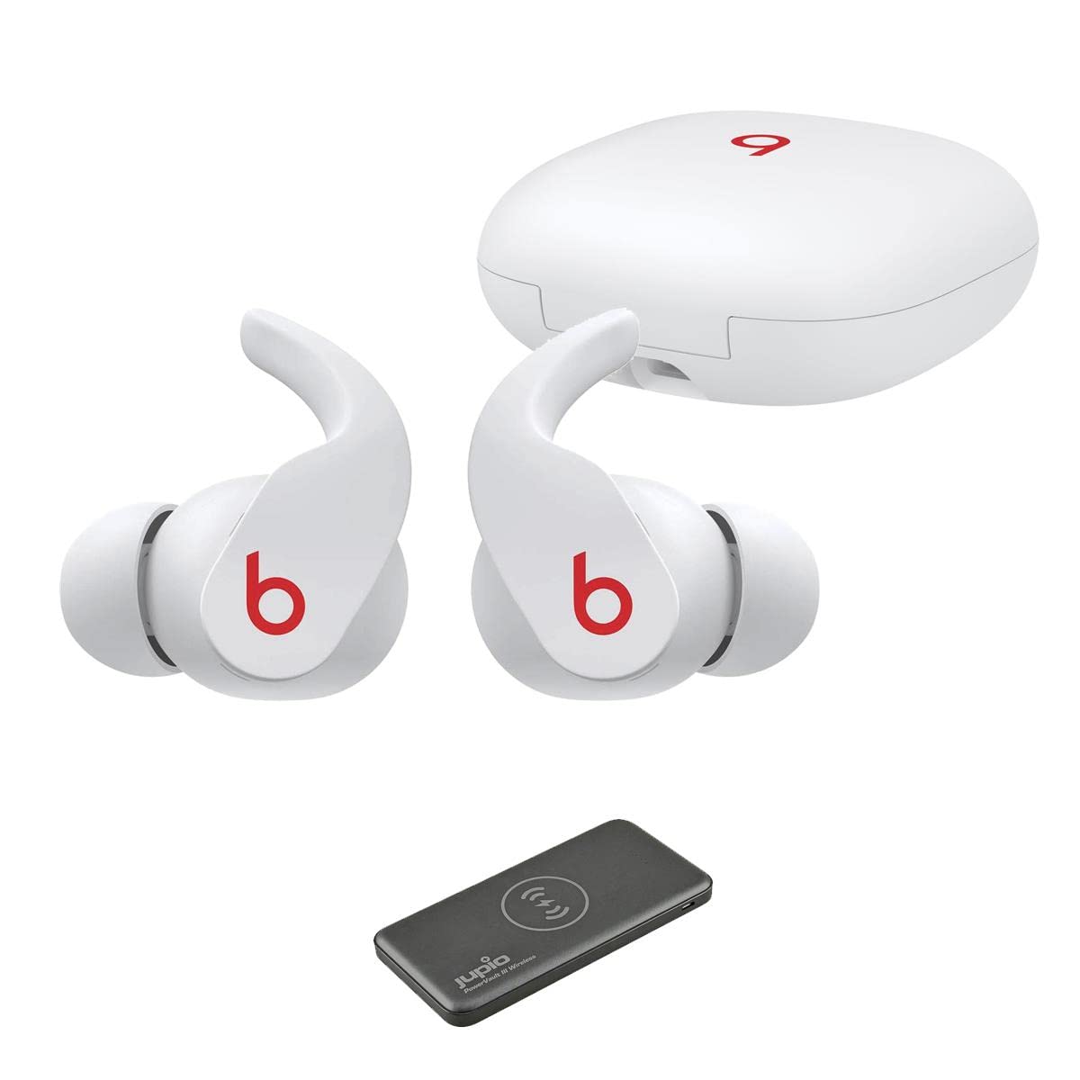 Beats by Dr. Dre Fit Pro True Wireless Earbuds, White with Powervault III 10000mAh Wireless Charger