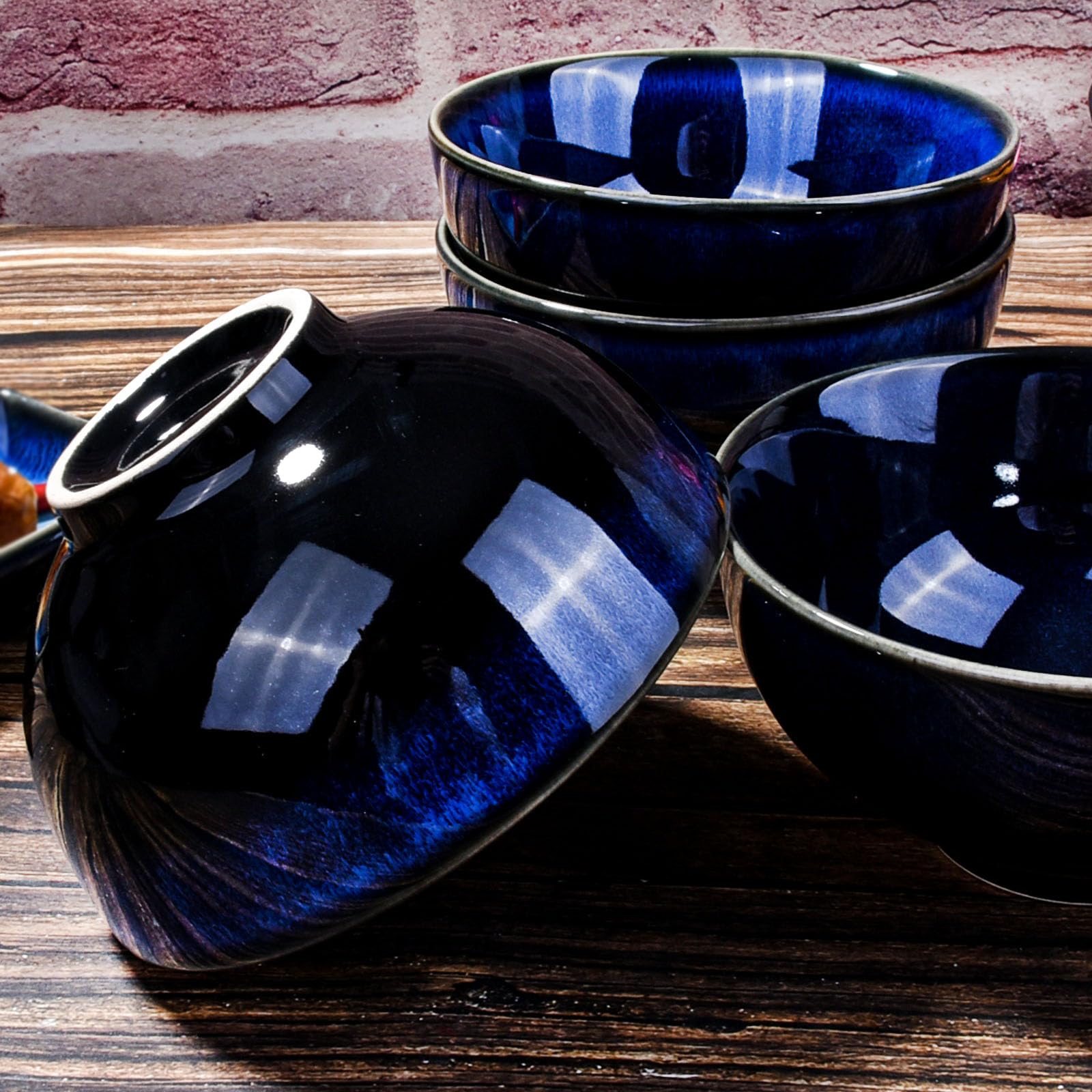 BOSILI Rice Bowl set, Cereal Bowls Microwave and Dishwasher Safe, Ceramic Bowl set of 4 for Soup Rice Oat