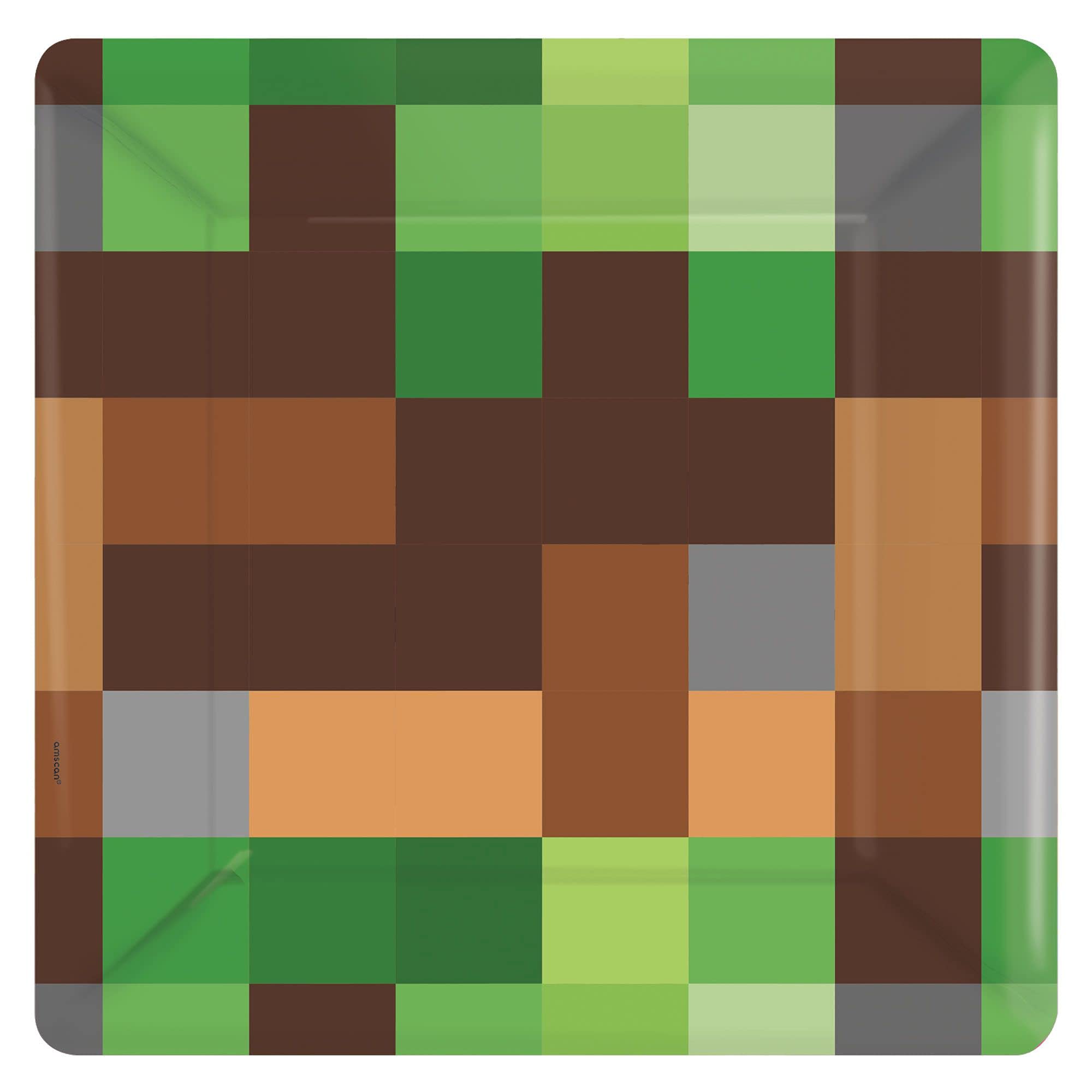Amscan TNT Pixelated Gaming Birthday Party Tableware Kit Napkins, Plates, Tablecover Bundle, 16 Guests