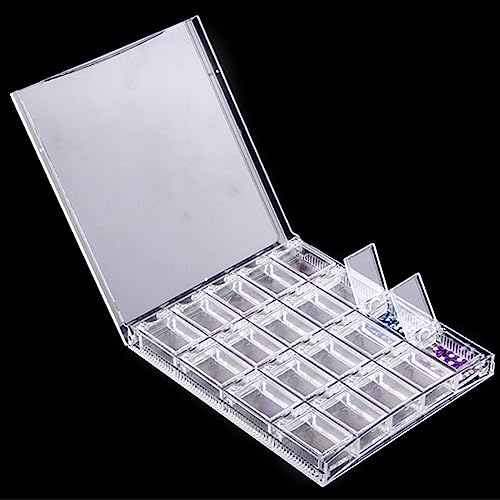 BELOWSYALER Storage Box,20 Grids Clear Storage Box for Jewelry Nail Rhinestone Beads Container Display Organizer Holder Multifunctional Boxes