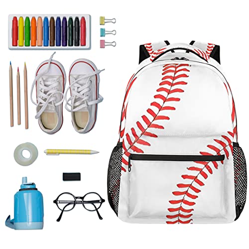 Baseball Backpack for Boys, Sports Baseball Print Backpack, 16 Inches Softball Bag Waterproof Travel Boys Girls Laptop Backpack