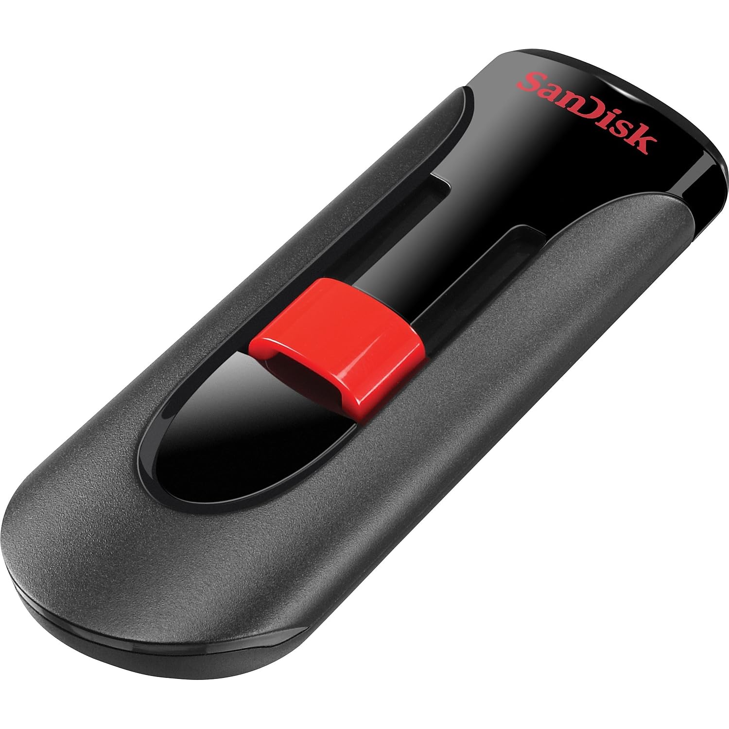 Sandisk Cruzer Glide USB Flash Drive, 128 GB, Black/Red (SDCZ60-128G-A46)
