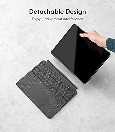 CHESONA Magnetic Detachable iPad Pro 12.9-inch (6th gen - 2022) Keyboard Case, Multi-Touch Trackpad, 7-Color Backlit, Magnetic Bluetooth Keyboard with Kickstand for iPad Pro 12.9 6th/5th/4th/3rd Gen