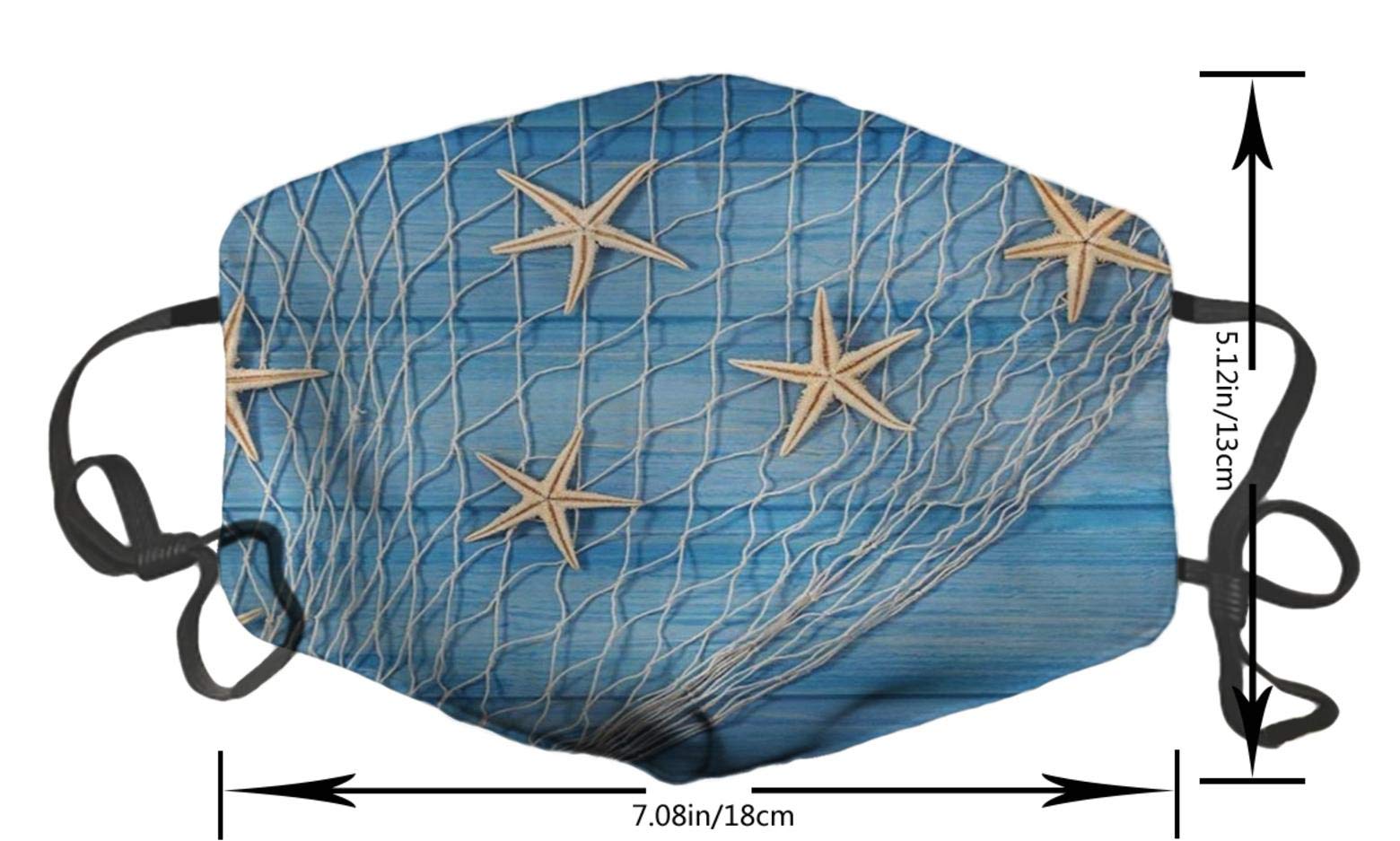Beach Sea Star Fishing Net Personalized Dust Protection Soft Breathable Washable for Men Women for Cycling Running