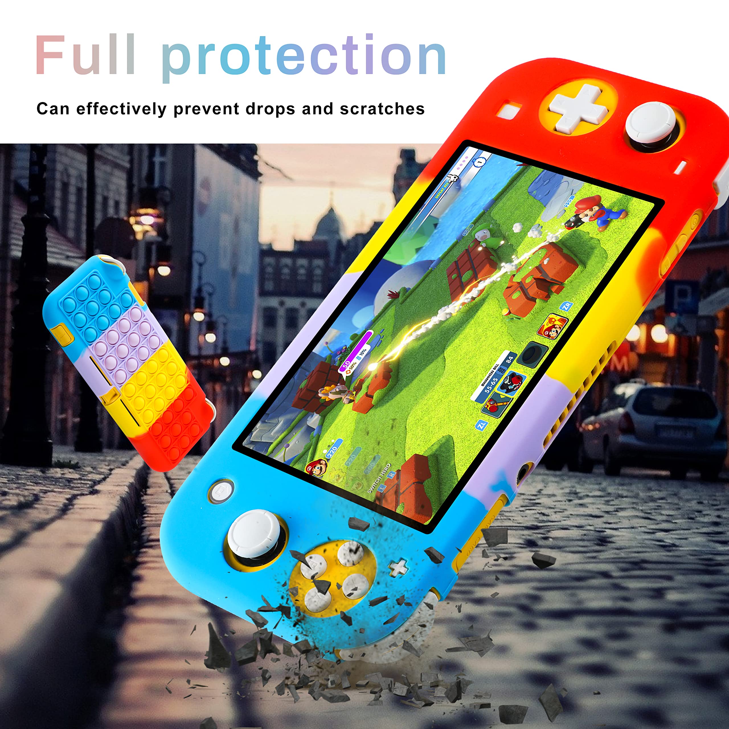 AOLDHYY Design for Kids Girls Boys Teen Switch Controller Controllers Cases Protective Cover for Nintendo Switch Lite (Blue Red) Garden Sculpture Outdoor Decoration
