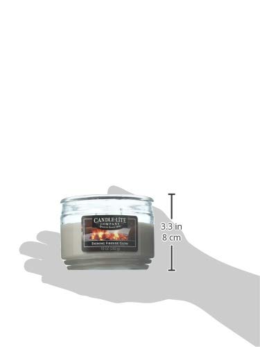 Candle-lite Scented Candles, Evening Fireside Glow Fragrance, One 10 oz. Three Wick Aromatherapy Candle with 20-40 Hours of Burn Time, Grey Color