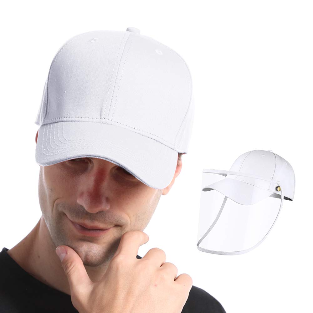 Baseball Cap Eye Facial Protective Detachable Adjustable Hat for Anti-Sun Outdoor Sports(Black）