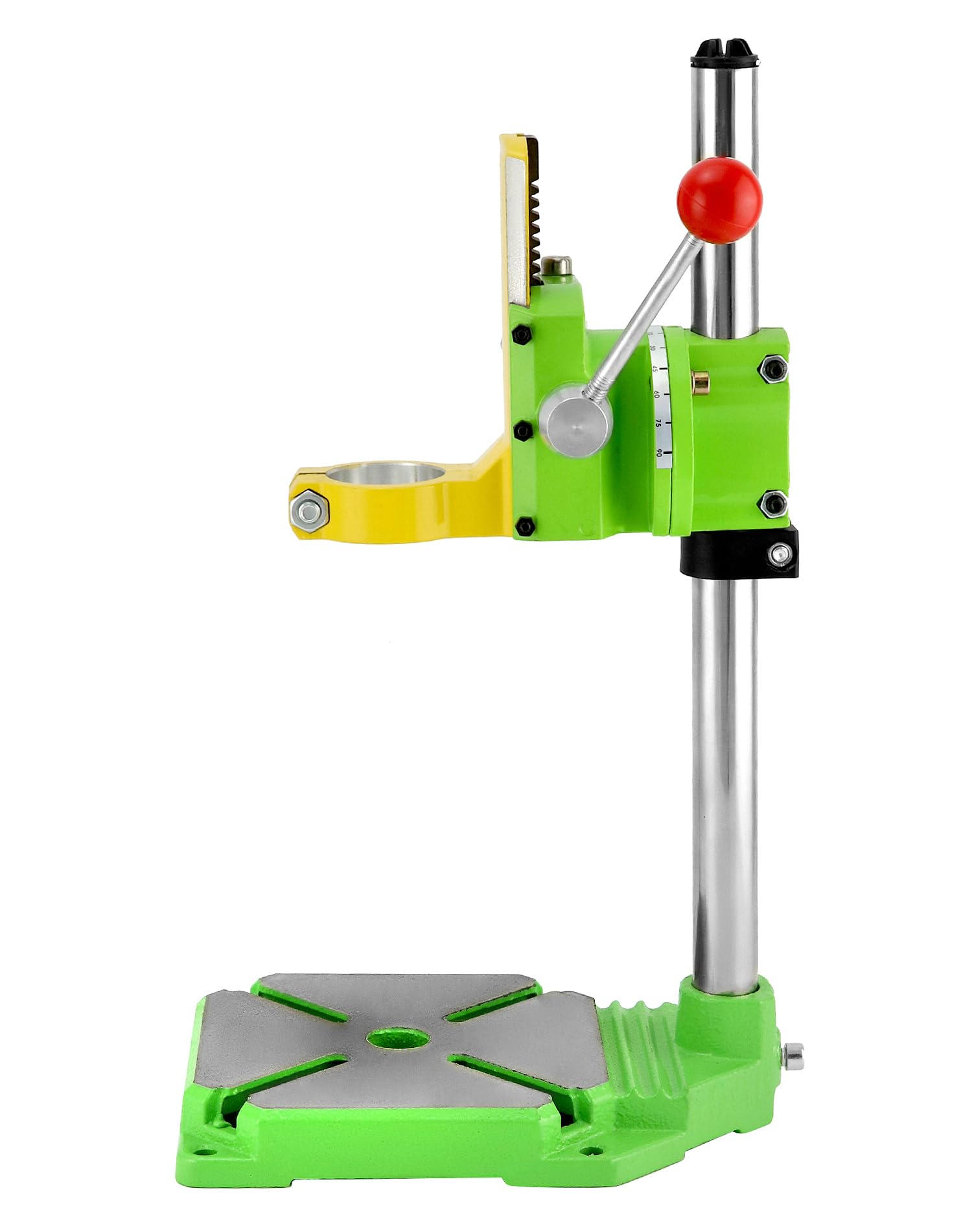 QWORK Drill Press Stand, Heavy Duty Floor Drilling Press/Rotary Tool Workstation,Table Top Drill Press 90° Rotating Fixed Frame for Drilling Collet, Drill Press Table, Drill Workbench Repair