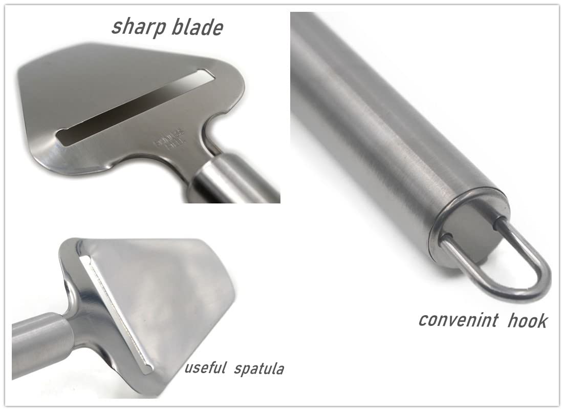 NatureMan 2 Pieces stainless steel cheese planer and cheese slicer, suitable for soft, semi-hard and hard cheese kitchen cooking tools
