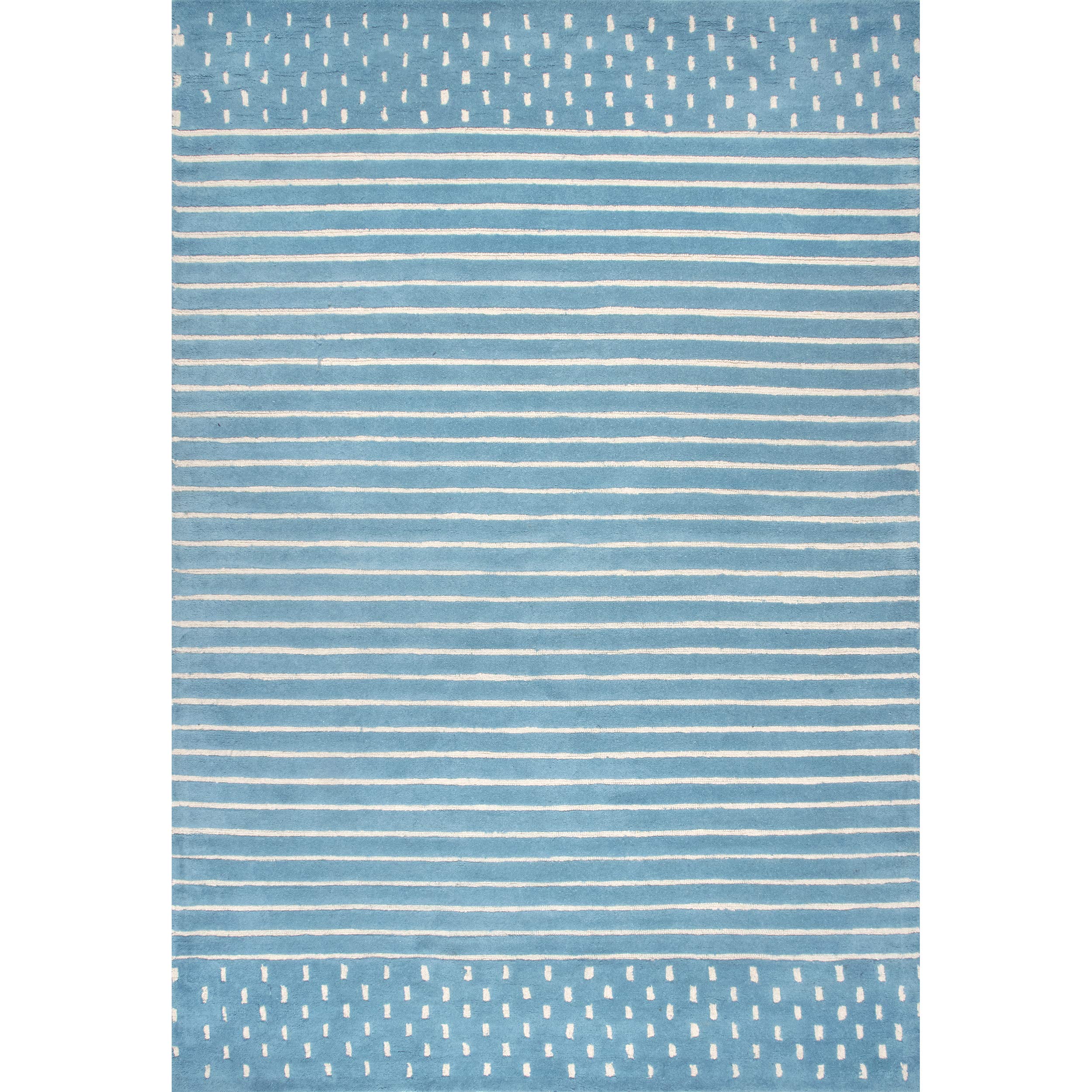 Arvin Olano Mandia Striped Wool Area Rug, 8x10, Charcoal