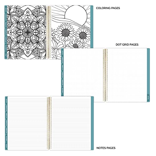 bloom daily planners All in One Ultimate Monthly & Weekly Undated Calendar Planner, Notebook, Sketch Book, Grid Pages, Coloring Book and More! 9" x 11" - Interchangeable Cover