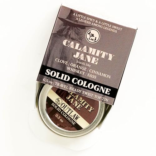 Spicy and Sweet Solid Cologne - Clove, Orange, Cinnamon, Whiskey Scent - Calamity Jane by Outlaw - Men's or Women's Cologne
