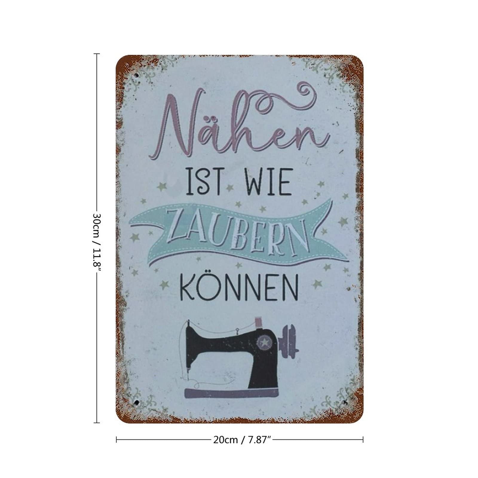 Funny Tin Sign Sewing Is Like Magic Can Be Funny Poster Art Wall Decoration for Women's Cave Home Living Room 8 Inch X 12 Inch