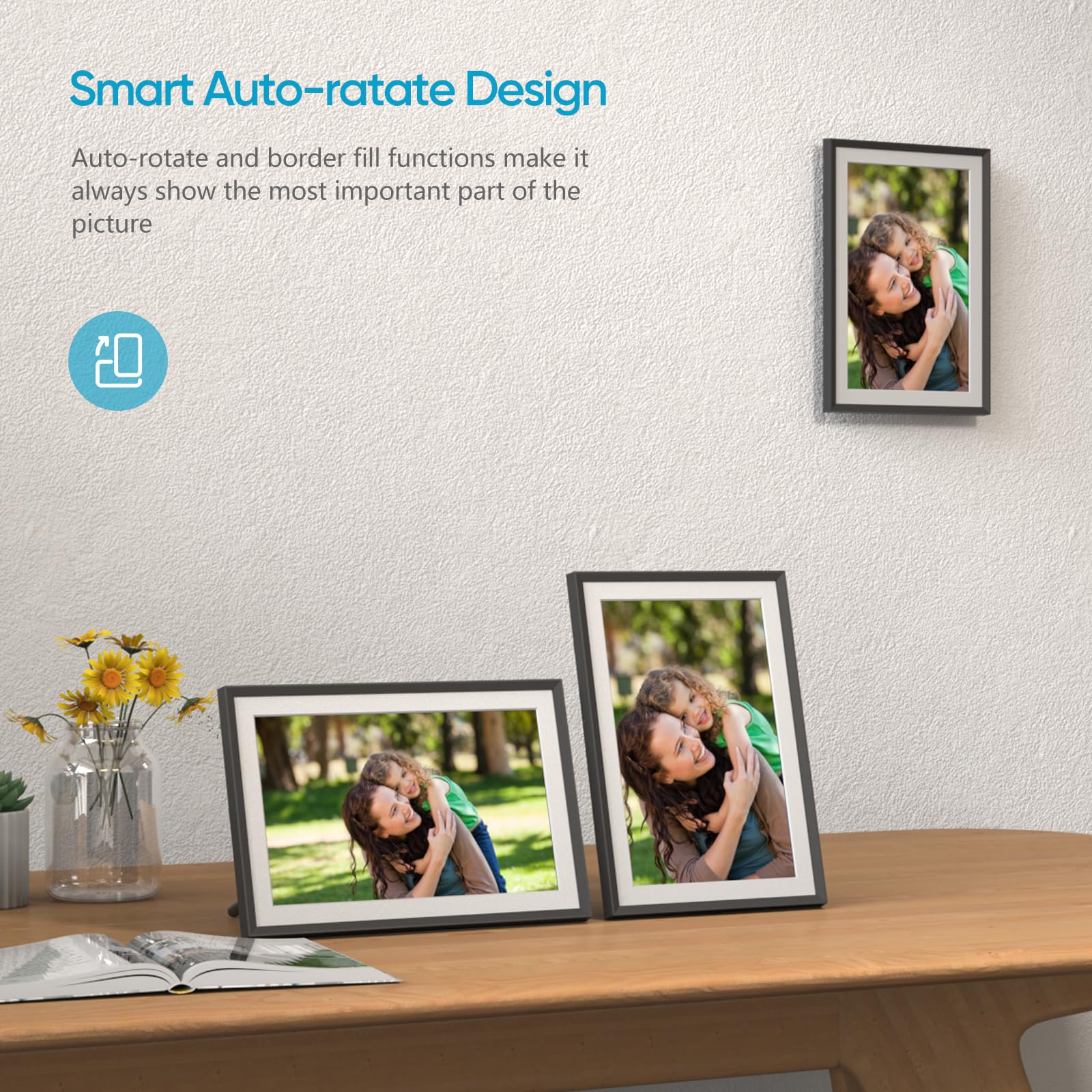 ARZOPA Frameo Digital Picture Frame 10.1 Inch Smart WiFi Digital Photo Frame 32GB with 1280x800 IPS Touch Screen, Auto-Rotate and Slideshow, Easy Setup to Share Photos Or Videos from Anywhere Anytime