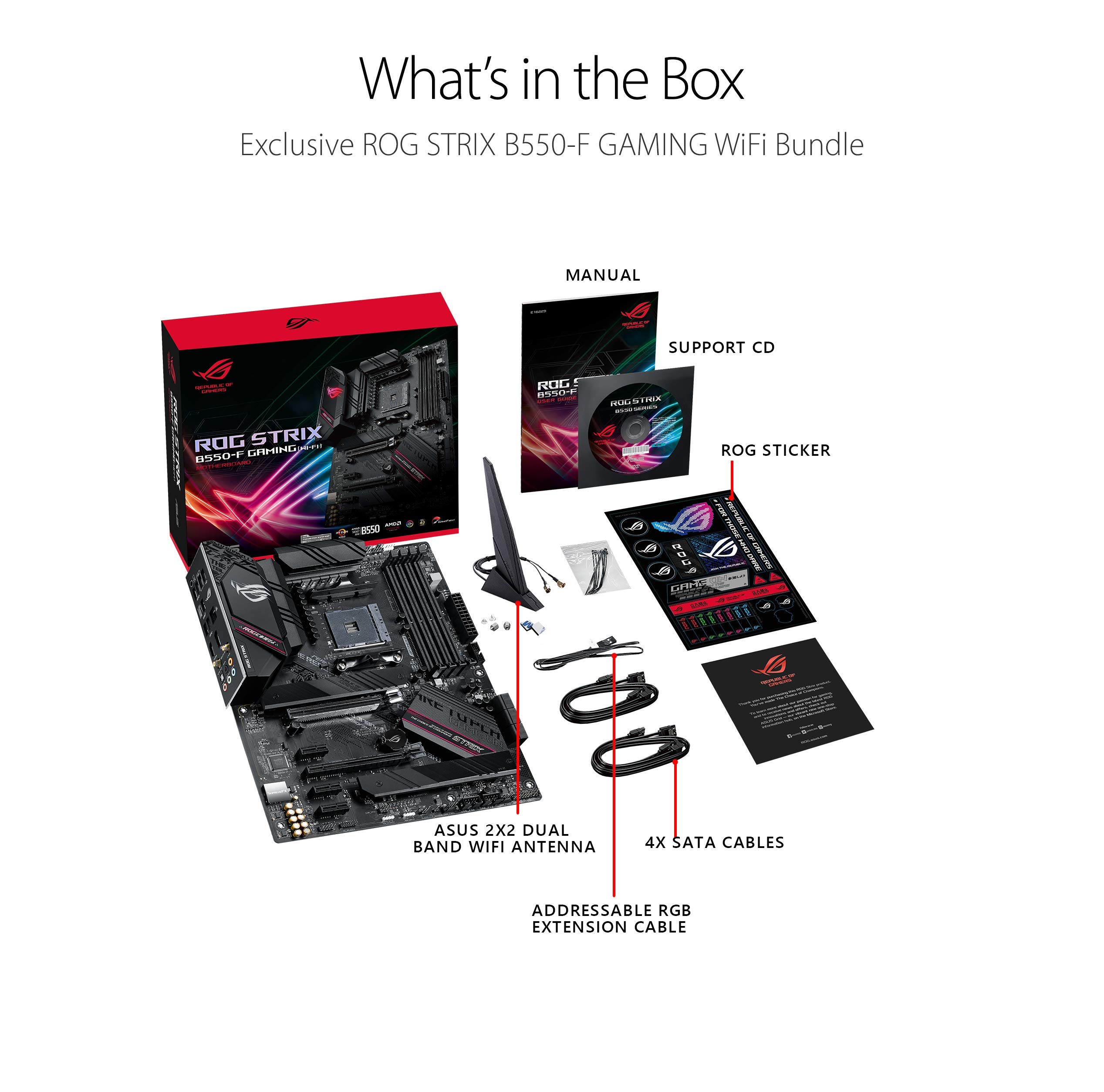 ASUS ROG Strix B550-F Gaming AMD AM4 ATX Motherboard with WiFi 6, PCIe 4.0, 2.5Gb LAN, HDMI 2.1, Aura Sync
