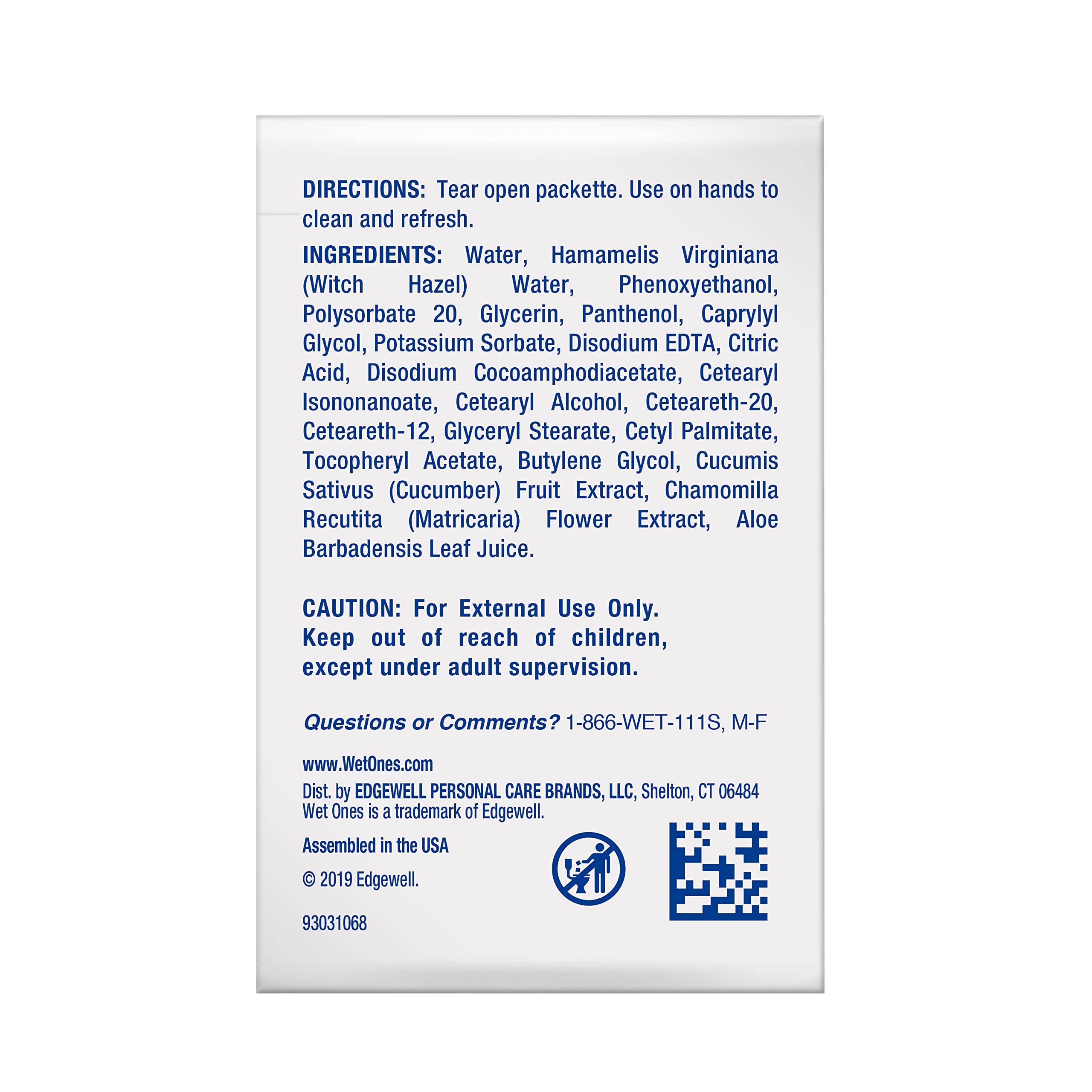 Wet Ones Hand and Face Wipes Singles, Unscented Wipes for Sensitive Skin | Individual Wipes, Hand Wipes Individually Wrapped | 24 ct. (6 pack)
