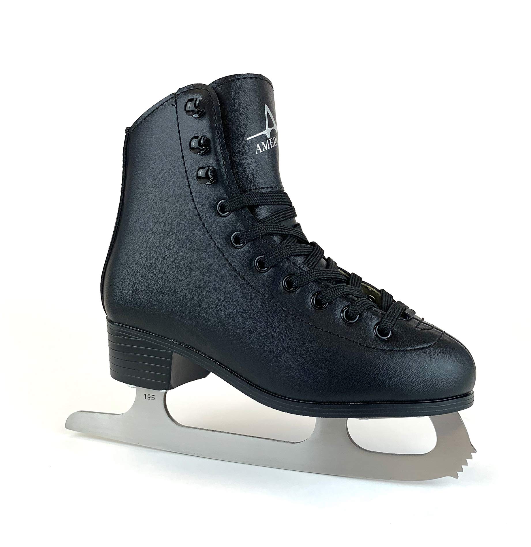 American Athletic Shoe Boy's Tricot Lined Figure Skates, Black, 3 (51703)