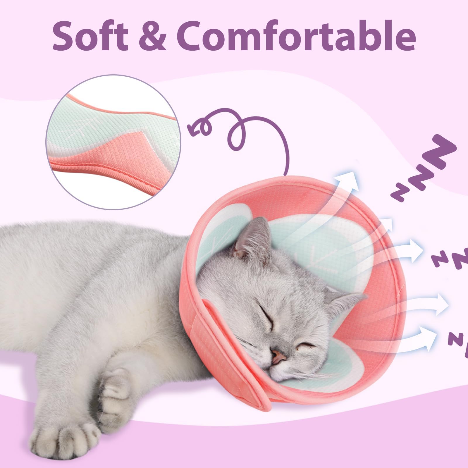 Cat Cone, Cat Cone Collar Soft to Stop Licking and Scratching, Elizabeth Collars for Cats Kittens
