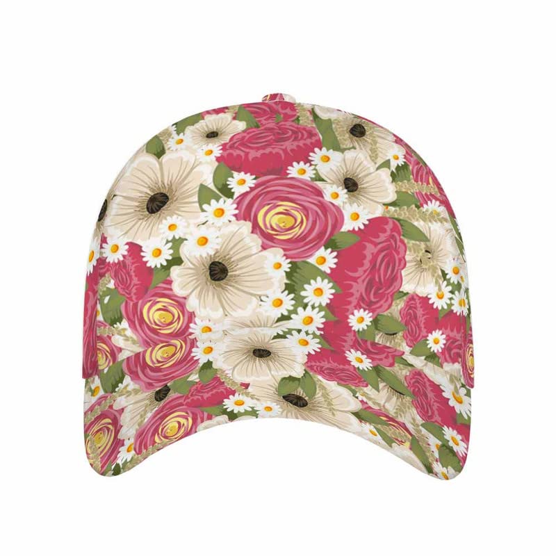 ALRBE TIN Baseball Caps Blossom Flower Sun Hats Snapback Trucker for Men Women Multicoloured