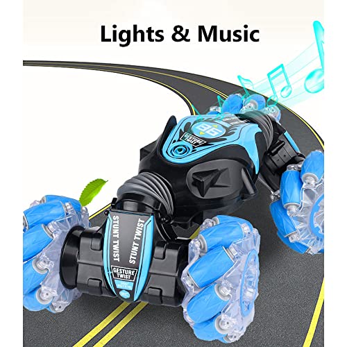 HDZXC All-Terrain RC Stunt Car,Remote Control Car,Deformable Off Road Truck,360 ° Flips Twisting Climbing Vehicle,Double Sided Rotating Race Car with Lights,for Kids