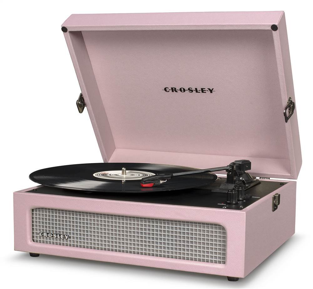 Crosley CR8017A-AM Voyager Vintage Portable Vinyl Record Player Turntable with Bluetooth Receiver and Built-in Speakers, Amethyst