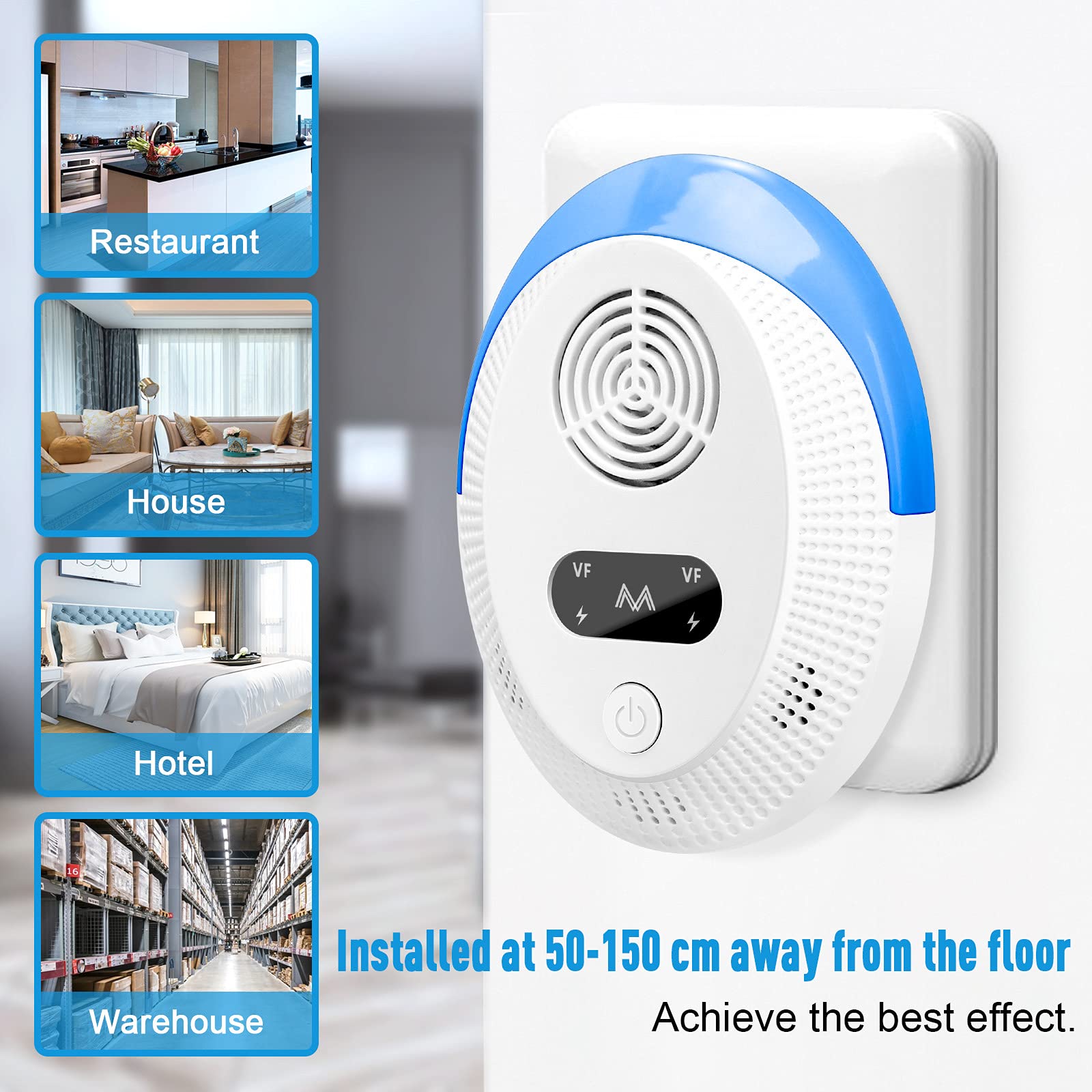 Bectine Ultrasonic Pest Repeller 6 Packs, Indoor Pest Control, Ultrasonic Pest Repellent, Indoor Pest Control for Home, Kitchen, Office, Warehouse, Hotel