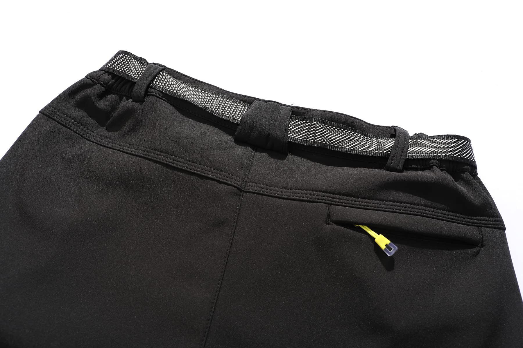BenBoy Women's Outdoor Waterproof Windproof Fleece Slim Cargo Snow Ski Hiking Pants,Deepblack Medium