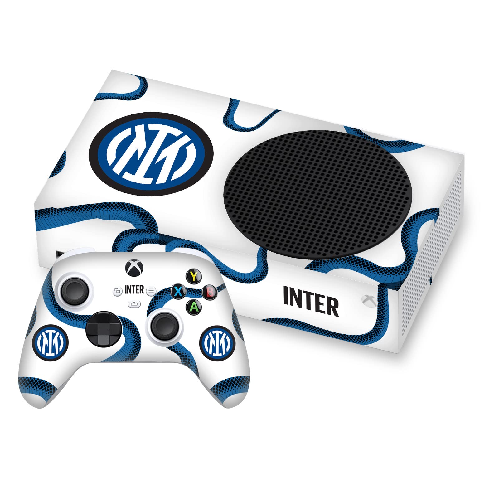 Head Case Designs Officially Licensed Inter Milan Away 2021/22 Crest Kit Vinyl Sticker Gaming Skin Decal Cover Compatible With Xbox Series S Console and Controller Bundle