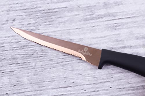 Berlinger Haus 11 Piece Knife Set, Eco Friendly Knives Set for Kitchen, Cooking Knives with Ergonomic Handles, Sharp Cutting Stainless Steel Chef Knife Set, Rose Gold