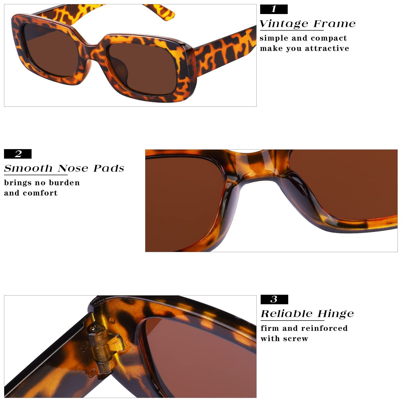 Aodaer 20 Pack Small Rectangle Sunglasses 90s Vintage Square Eyewear Retro Trendy Wide Frame Sunglasses for Women Girls