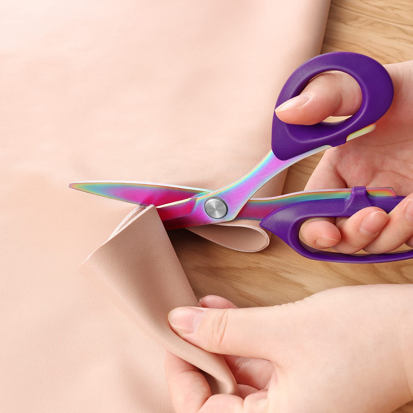 Asdirne Titanium Coating Sewing Scissors Bundle, Professional Fabric Scissors Set, Ultra-Sharp Stainless Steel Blades, Ergonomic Handle, Great for Tailor, Embroidery, Craft, 10.5"/8"/5.1"/4.5"/3.6"