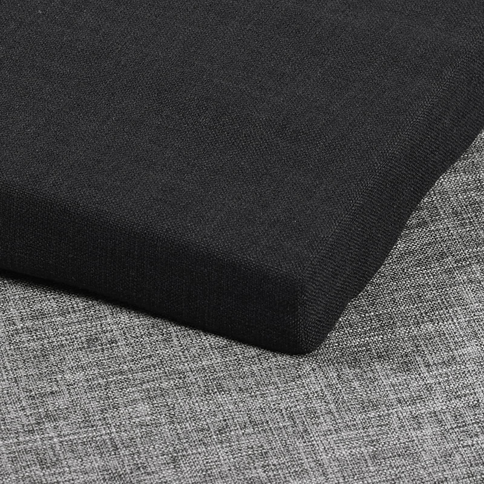 baibu Rectangle Bench Stool Cushion, Set of 4 Non-Slip Saddle Stool Seat Cushions Bar Stool Cushion with Machine Washable Cover - 4 Cushions Only (Black, 18x9.5x1.5in)