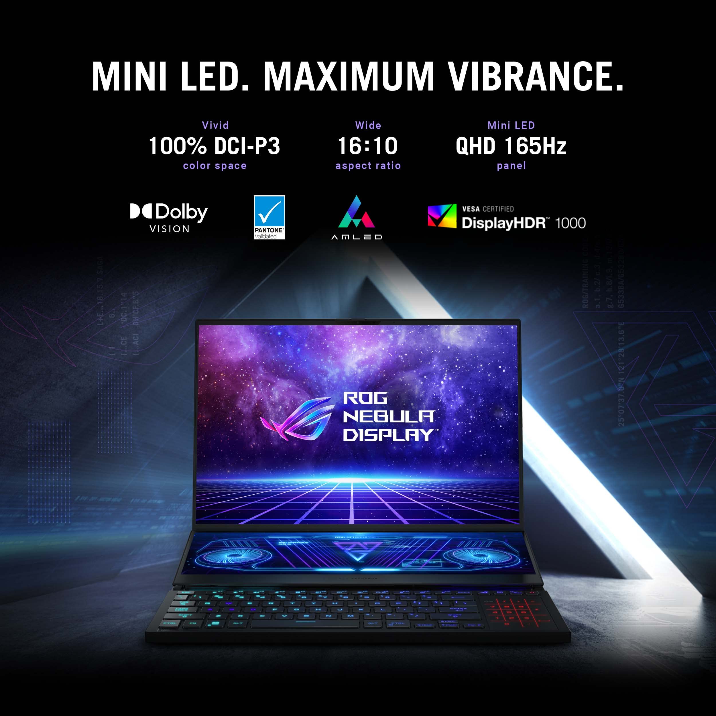 ASUS ROG Zephyrus Duo 16 Gaming Laptop, 16β 165Hz ROG Nebula HDR QHD 16:10 Display, NVIDIA GeForce RTX 3080 Ti, AMD Ryzen 9 6900HX, 32GB DDR5, 2TB SSD, Windows 11 Pro, GX650RX-XS97 (Renewed)