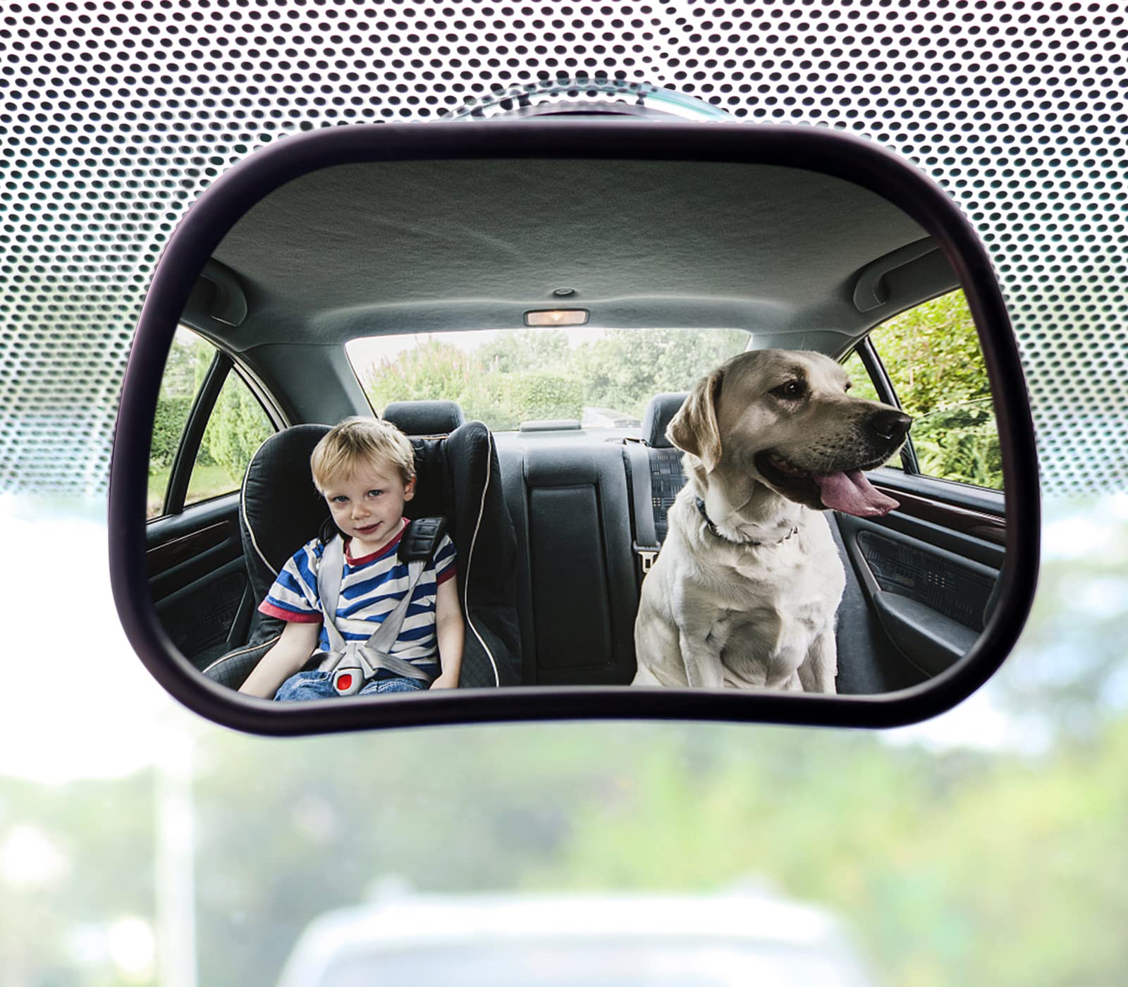 Baby Car Mirror, Baby Car Mirror Rear Facing Car Mirror Baby Rear Facing Seat Suction Cup Adjustable for Inner Front Windshield, Crash Tested and Certified for Safety-1 Clip & 1 Suction Cup