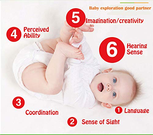 RichChoice Giraffe Baby Educational Toys (one Box:50 pcs):1-3-6-8 Month,1-2-3 Year Old Crib Bed,Car Seat, Stroller, Activity,Travel Hanging Toys;Kids Plush Portable Toys with Crinkle, Ring,Teetherā¦