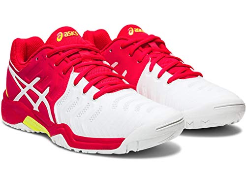 ASICS Kid's Gel-Resolution 7 GS Tennis Shoes, 1.5M, White/Laser Pink