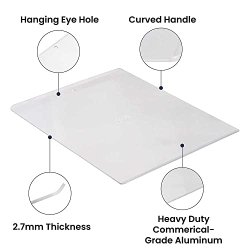 Baker's Secret Extra Thick -2.7mm- Pure Aluminum Large Flat Cookie Sheet 18" x 14", 100% Recycled Aluminum Flat Baking Sheet Commercial Grade Flat with hanging hole- The Natural Aluminum Collection