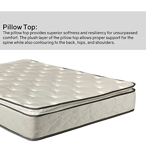 Nutan, 10-Inch medium plush Pillowtop Innerspring Mattress, Queen